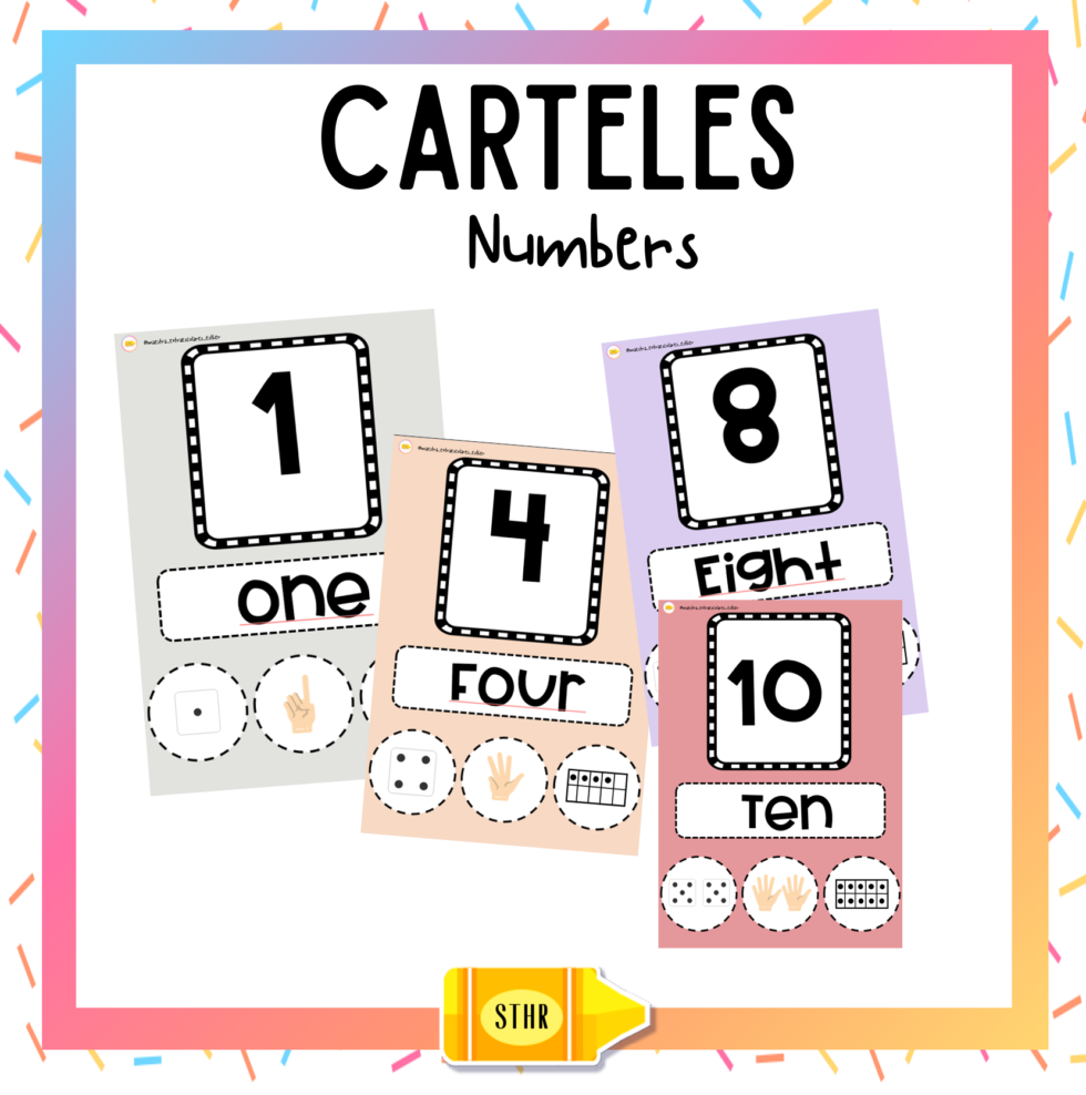 Carteles pastel numbers | Mundoextraescolares