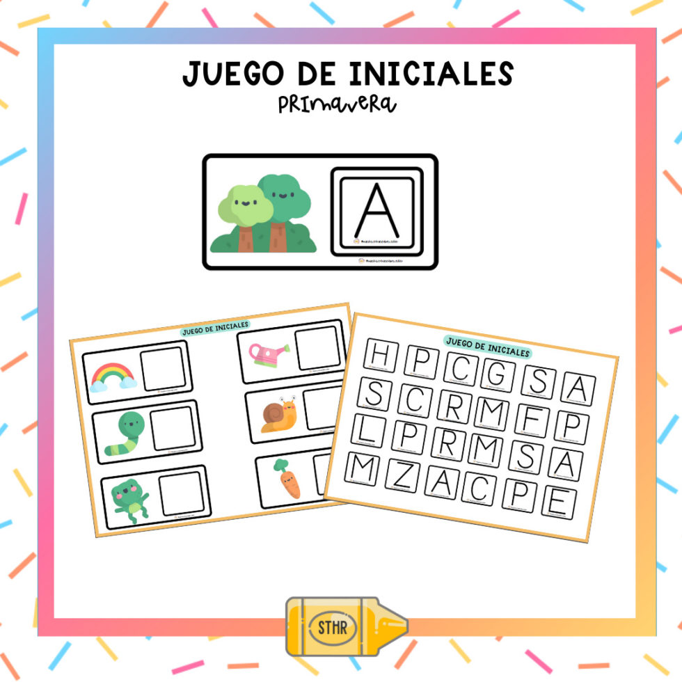 Juego de iniciales - Primavera – Recurso educativo imprimible ...