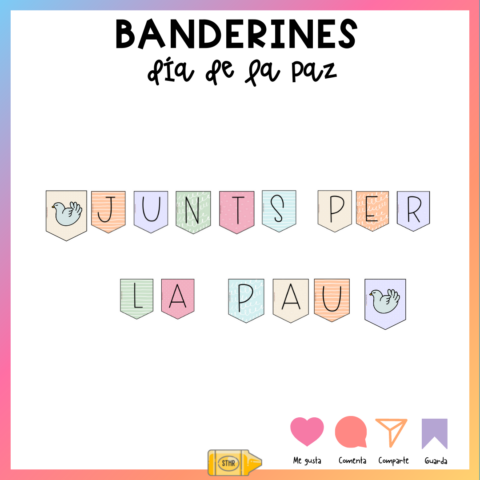 Banderines día de la paz – Valenciano | Mundoextraescolares - Material ...