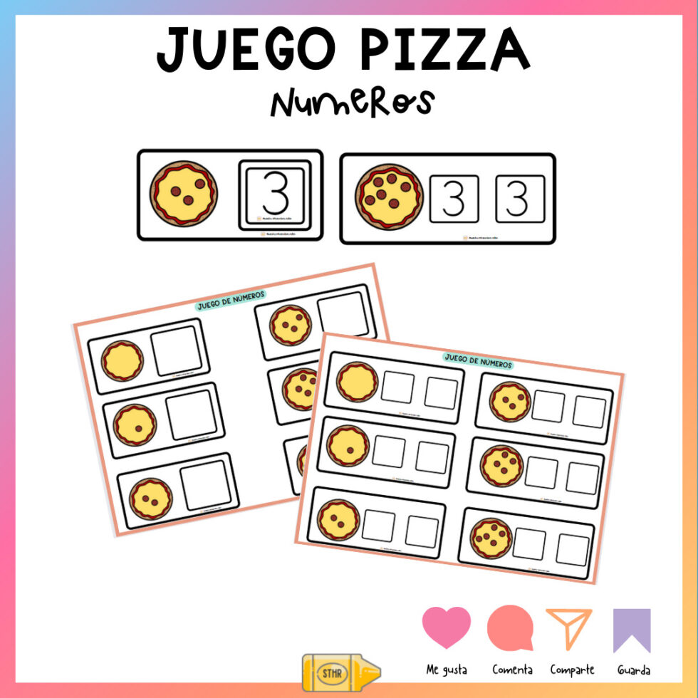 Empareja los números – Pizza version | Mundoextraescolares - Material ...