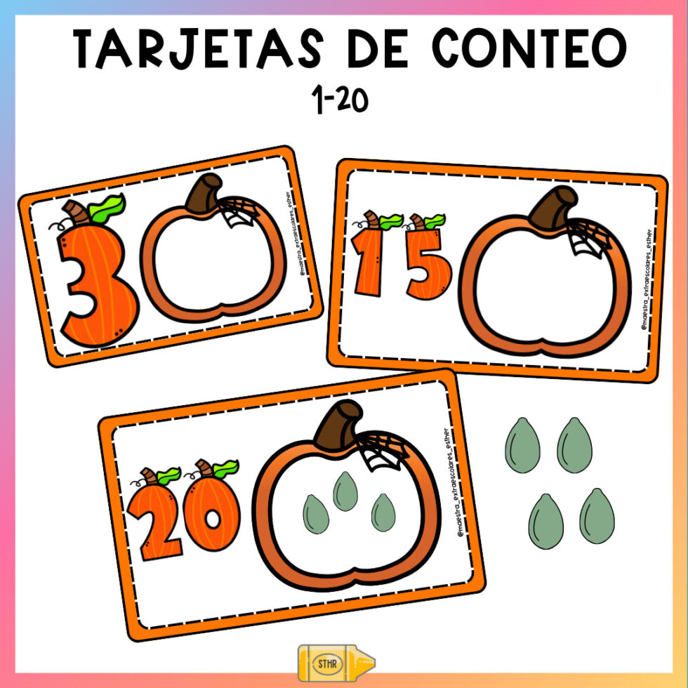 Tarjetas de conteo 1-20 | Mundoextraescolares - Material educativo