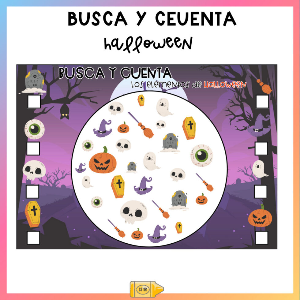 Busca y cuenta elementos Halloween | Mundoextraescolares