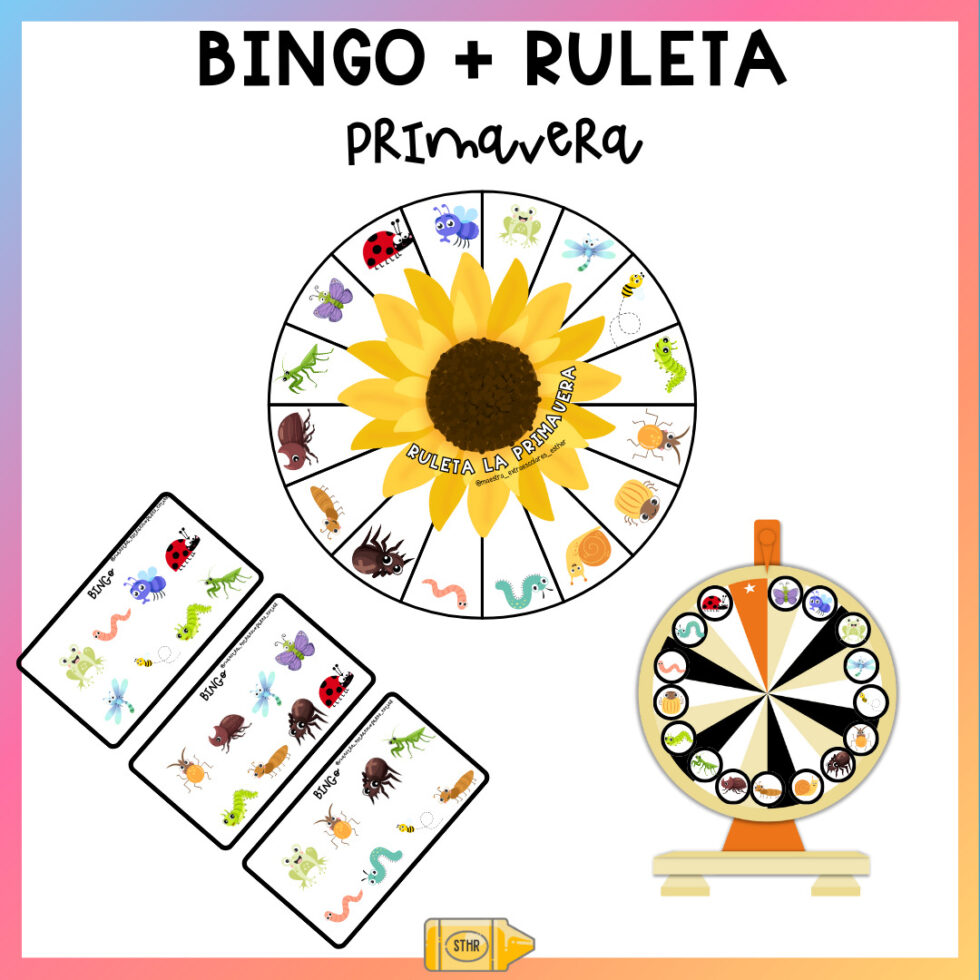 Ruleta + bingo primavera | Mundoextraescolares - Material educativo