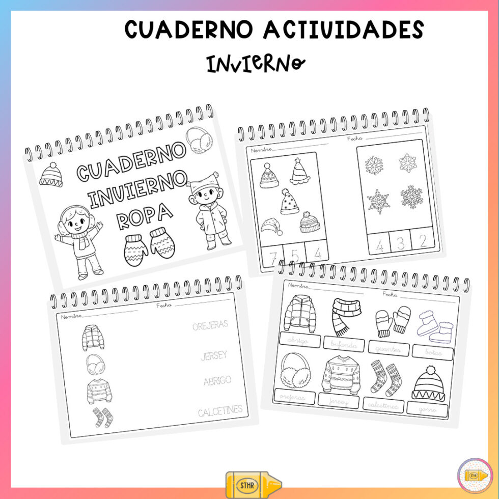 Cuaderno de Actividades de Invierno : la ropa de invierno. nivel ...