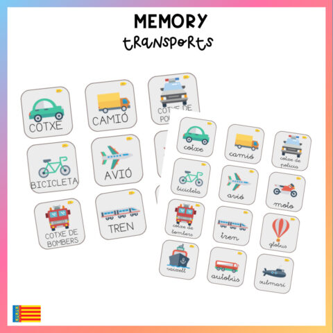 Memory transports – Recurso educativo imprimible - Mundoextraescolares