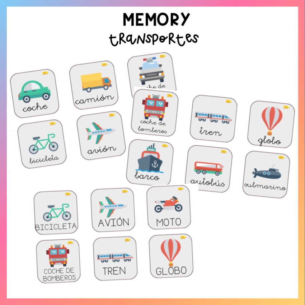 Memory transportes | Mundoextraescolares